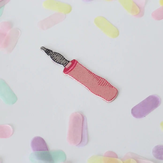 PINK BALLOON HAND PUMP EMBROIDERED PATCH – City Balloons